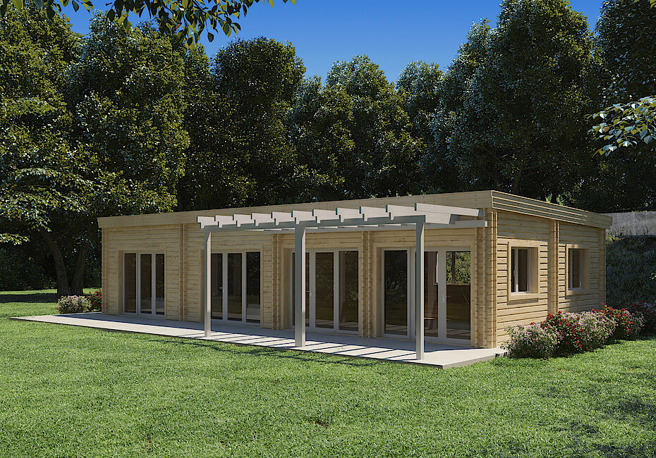 Casa di legno abitabile DAFNE 95 m², tetto piano - Caleba SRL | GUIDA ...